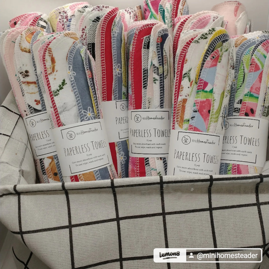 Variety Reusable Paperless Towels - 12 pack – Mini Homesteader
